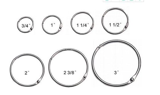 China Silver Nickel Finish 50mm(2&quot;) Metal Loose Leaf Ring Book Binding Ring Hinged Snap Ring supplier