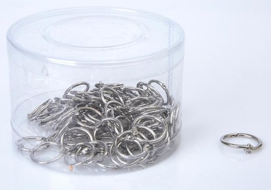 China Metal nickel 25mm(1&quot;)loose leaf ring book binding ring hinged snap ring in PVC tube supplier