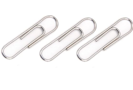 China Office Stationery 100 PCS/Box Zinc Finish 28mm Round Metal Paper Clips supplier