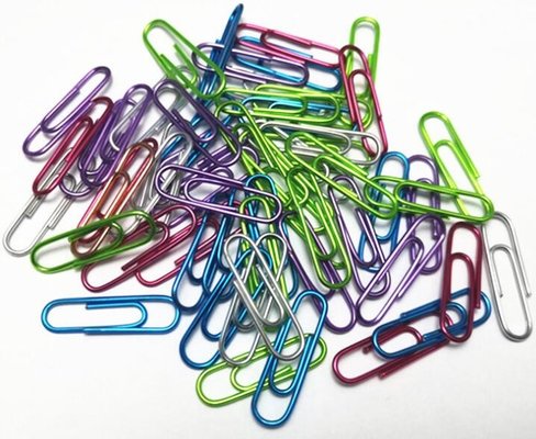 China 25mm Of 100pcs/Box  Metallic Color Paper Clips For  Office Supplies supplier