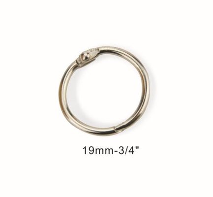 China Silver Nickel Finish 19mm(3/4&quot;) Metal Loose Leaf Ring Book Binding Ring Hinged Snap Ring supplier