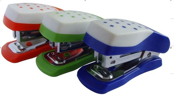 China Color Assorted Metal and Plastic Material Mini Stapler For 12 Sheets Paper supplier