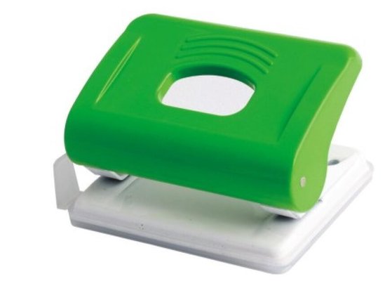 China Green Color 5.5mm Hole 2 Holes Paper Punch for 15 Sheets Capacity supplier